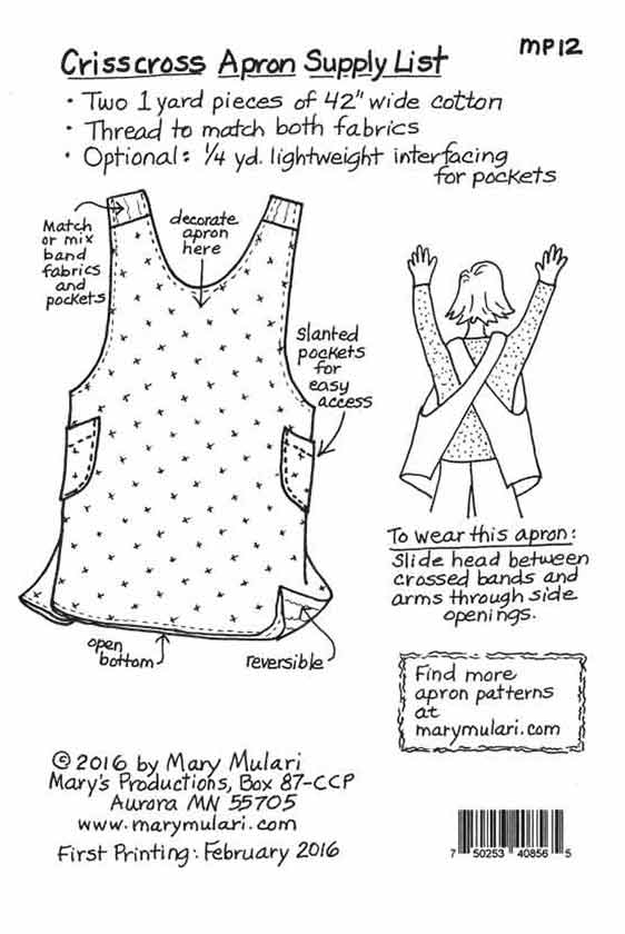 Free Printable Cross Cross Apron Patterns